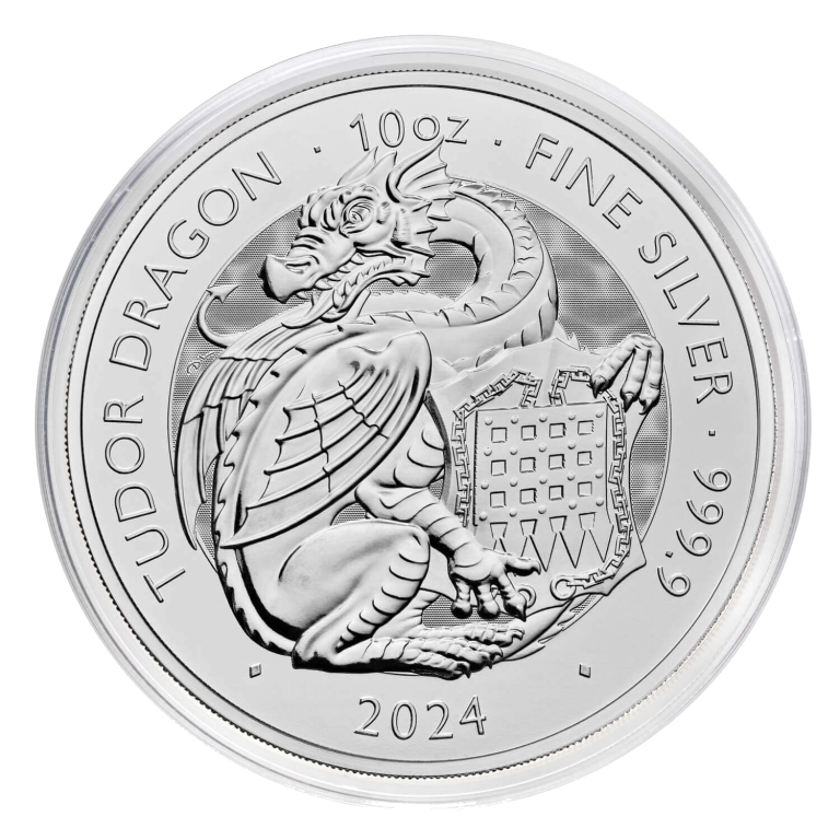 10 oz 2024 Silver Tudor Beasts Dragon Coin – MF Bullion Canada